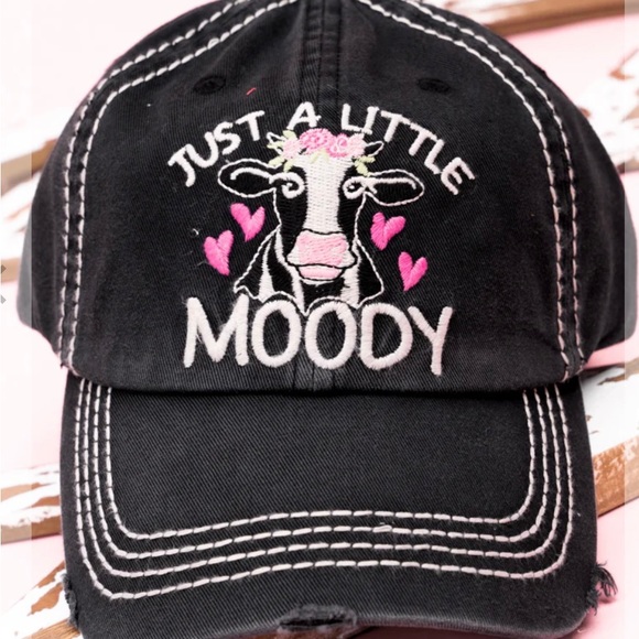 Accessories | Cow Moo Farm Lover Distressed Hat Cap Black Nwt | Poshmark